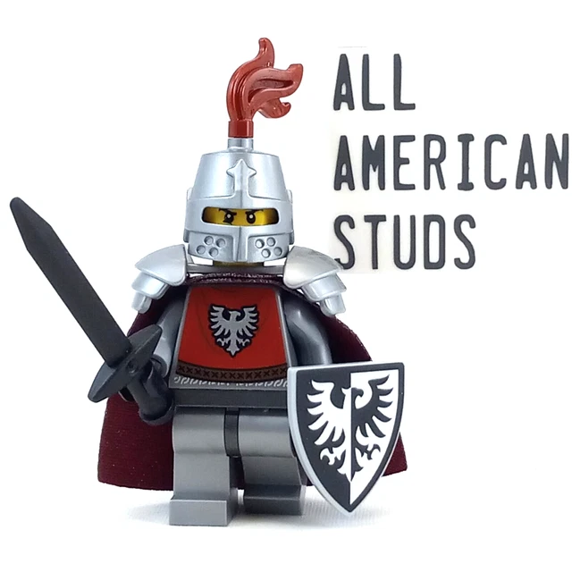 LEGO CASTLE RED Falcon Knight BAM Minifigure Medieval Shield Black ...