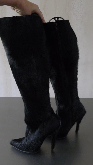 CUSTOM MADE KNEE-HIGH ‘Pony Skin’ boots by Little Shoe Box, UK 6 (EU 39 ...