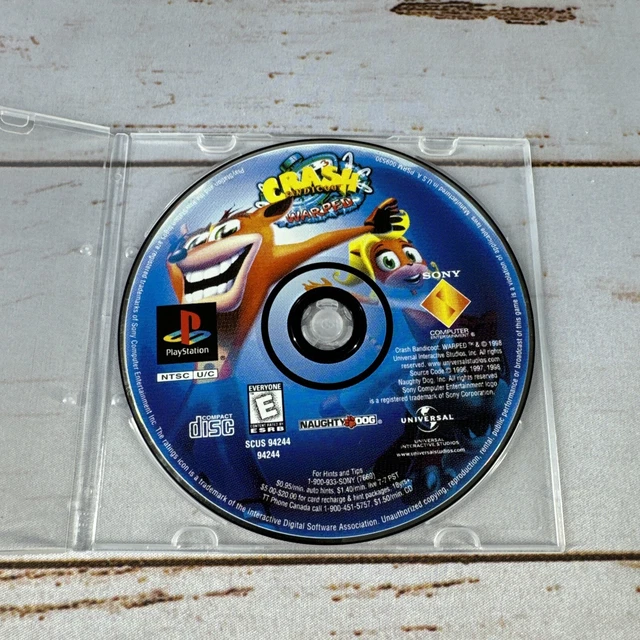CRASH BANDICOOT 3: WARPED PS1 Sony PlayStation 1 Disc Only TESTED £10. ...