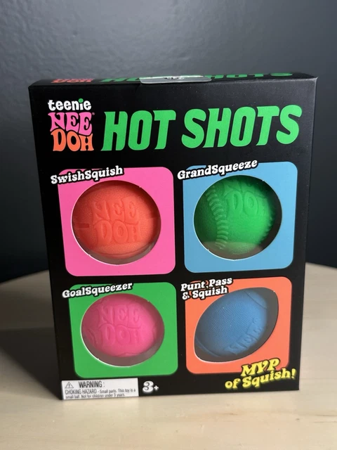 TEENIE NEEDOH HOT Shots Multipack Nee Doh Mini 4 confezioni quattro ...