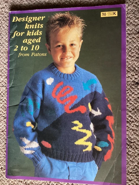 VINTAGE PATONS CHILDREN’S Knitting Pattern Book 765 Designer Knits for ...
