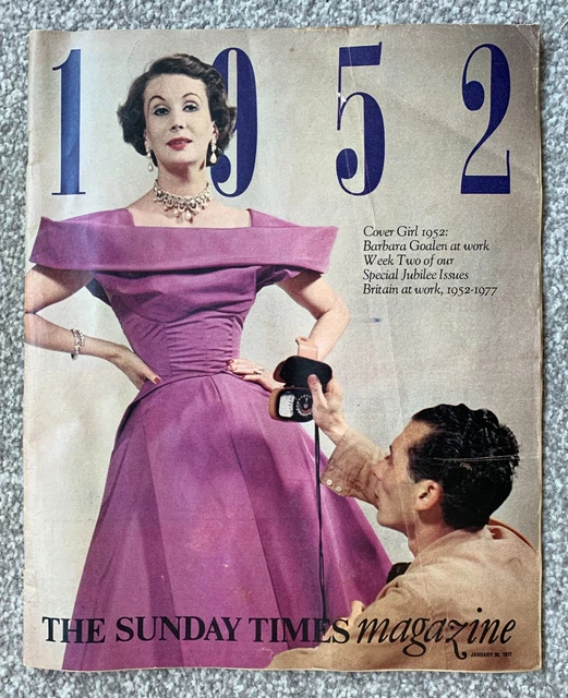 SUNDAY TIMES MAGAZINE, JANUARY 30th 1977, COVER GIRL 1952 BARBARA ...
