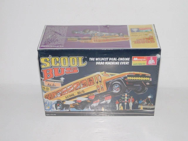 MONOGRAM S'COOL BUS Dragster School Bus Tom Daniels NEW 1:24 Model Kit ...