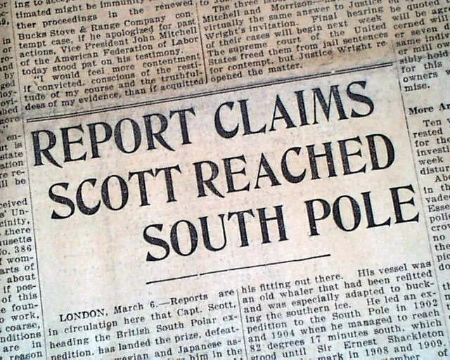 ROBERT FALCON SCOTT ou Roald Amundsen ? Ancien journal SOUTH POLE ...