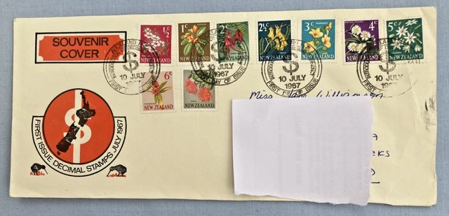 NEW ZEALAND JULY 1967 First Issue Decimal Currency FDC ½c to 7c ...