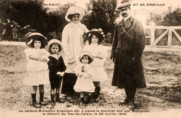 AVIATION PIONEER LOUIS Bleriot With His Family 1909 Old Illustration ...
