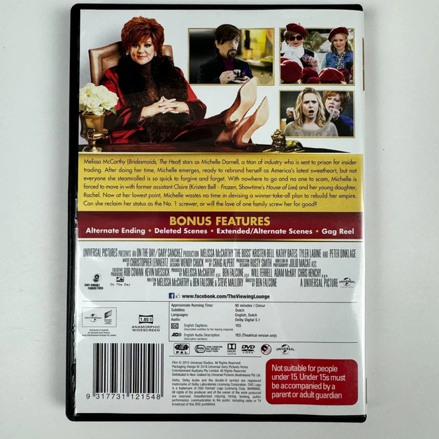 THE BOSS (DVD, 2016) Melissa McCarthy Kristen Bell Kathy Bates Region 4 ...