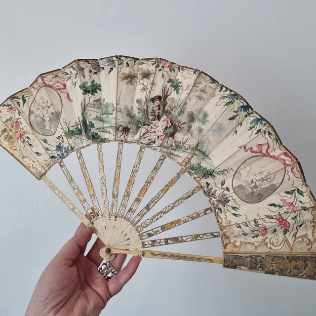 EVENTAIL ANCIEN XVIIIÈ Décor Peint Très Bon Etat 18thC Hand Fan ...