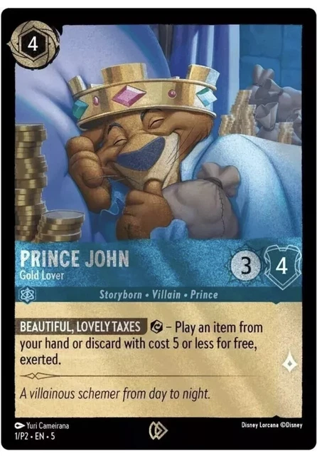 Disney Villainous Introduction To Evil Prince John Lorcana Promo Card D23 8446 Picclick Ca