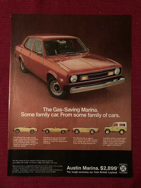 AUSTIN MARINA FROM British Leyland Car 1974 Ad - Great to frame! £6.53 ...