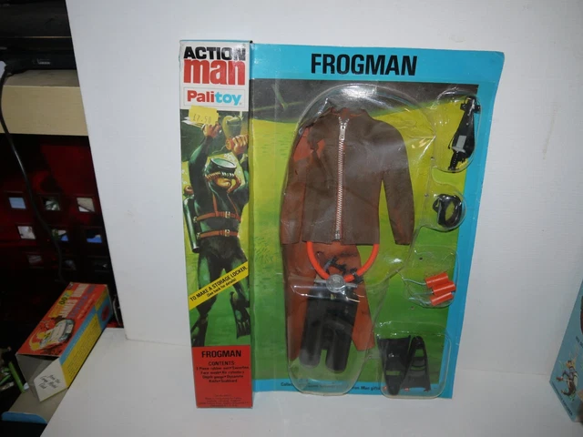 VINTAGE ACTION MAN CARDED ORANGE FROGMAN gi joe team geyperman £108.86 ...