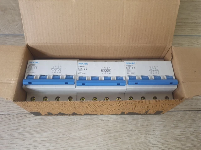 ROLEC MINI CIRCUIT Breaker MCB VK007 B10 415V Type B 10AMP 4 Pole (3 ...