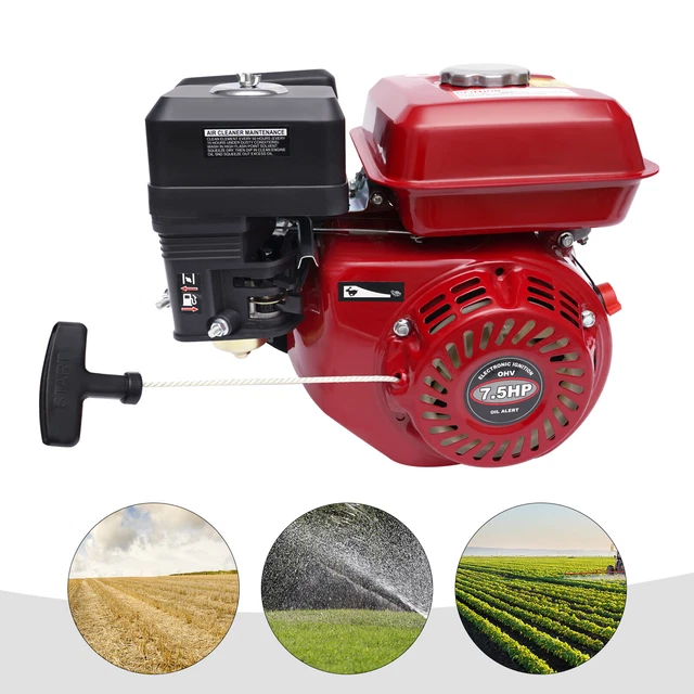 4 STROKE PETROL Engine 7.5HP Pull Start Single Cylinder Multi-Purpose ...