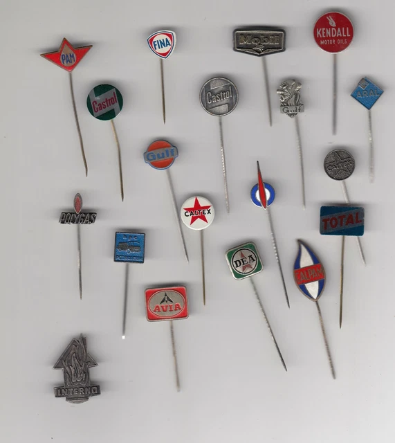 VINTAGE OIL FUEL pin badge 1960s Petrol Station Vigzol Caltex Castrol ...