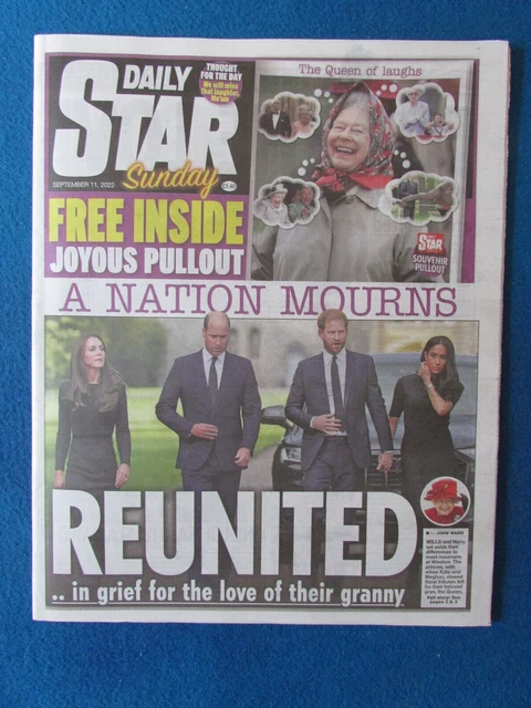 QUEEN ELIZABETH II Death DAILY STAR UK Newspaper 11/9/2022 KING CHARLES ...