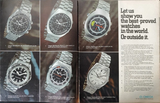 OMEGA MONTRE SEAMASTER Speedmaster Flight Publicité 1970 Originale 2 ...