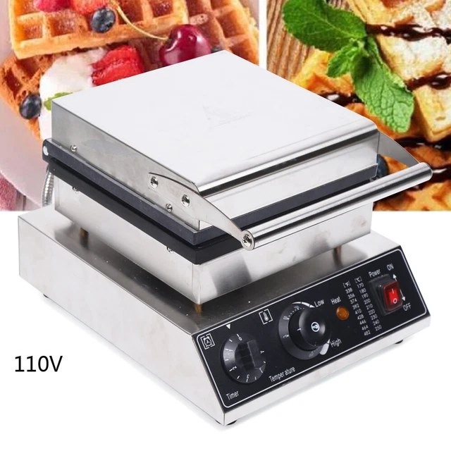 ELECTRIC COMMERCIAL WAFFLE Maker 4 Slice Nonstick Heat Square Waffle ...