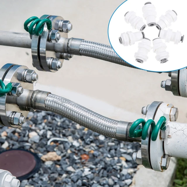 12 PCS 1/4 Inch Water Pipe Fittings Plastic Quick Connect Coupling $23. ...