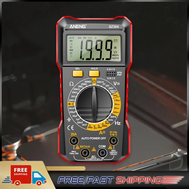 DIGITAL MULTIMETER AUTO-RANGING Voltage Detector Electrical Tools (Red ...