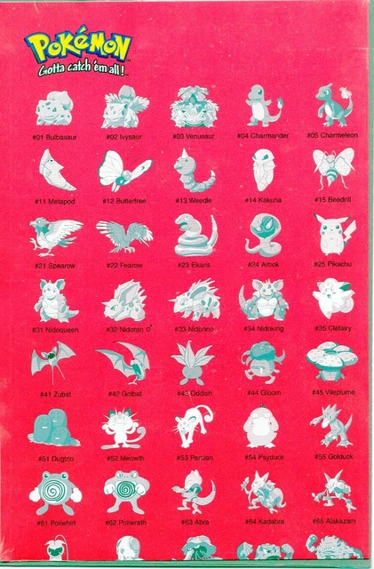 Original 150 Pokemon Poster