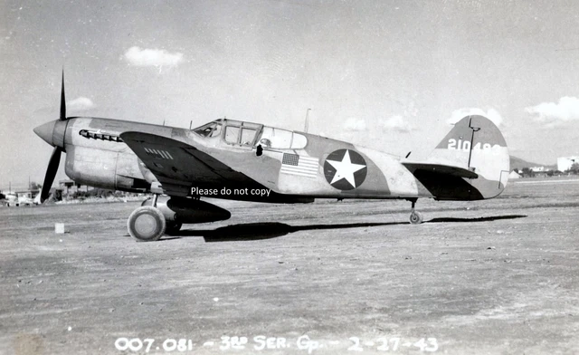 ORIGINAL WW2 PHOTO Curtiss P-40 Warhawk Fighter Plane Army Air Force ...