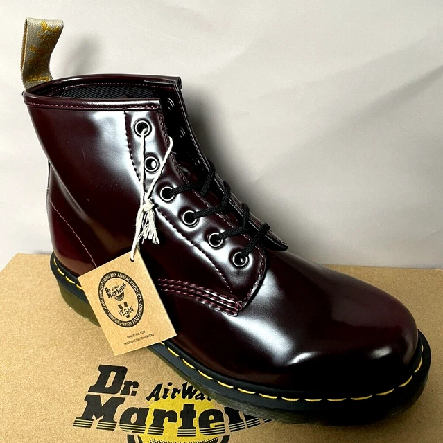 DR MARTENS CHERRY Red Vegan 101 Ankle Oxford Rub Off Boots Size Uk 8 Eu ... DR MARTENS CHERRY Red Vegan 101 Ankle Oxford Rub Off Boots Size Uk 8 Eu ...