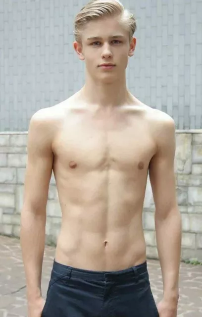 Shirtless Male Muscular Hunk Blond Lean Beefcake Hot Jock Photo 4x6