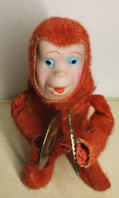 VINTAGE RARE 1960S Clockwork Windup Monkey Clapping Symbols and Jumping ...