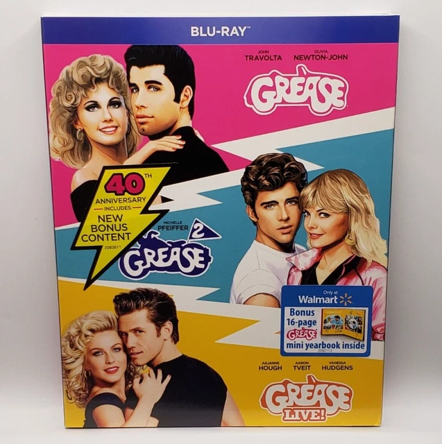 GREASE: 3-MOVIE COLLECTION (Blu-ray) Grease 1 & 2, Grease Live NEW ...
