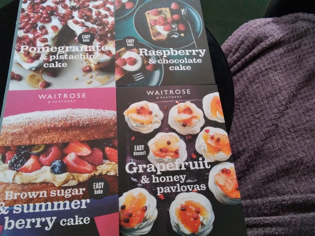 4 WAITROSE DESSERT Food Recipe Cards £4.79 - PicClick UK