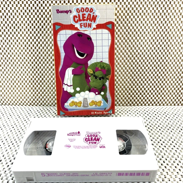 VIDEOCASSETTA BARNEY & Friends Good Clean Fun VHS 1998 PBS bambini RARA ...