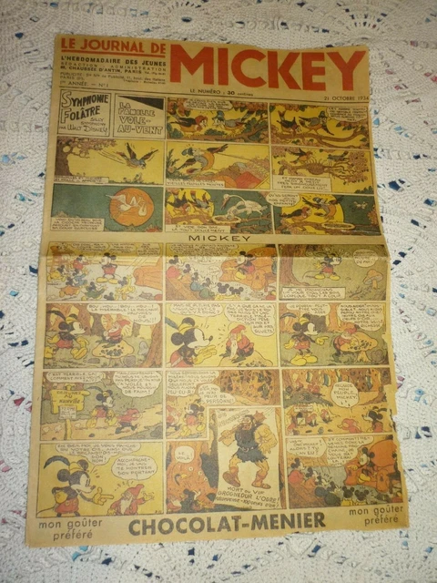 JOURNAL DE MICKEY 1Ere Annee N° 1 Du 21 Octobre 1934 Etat Correct ...