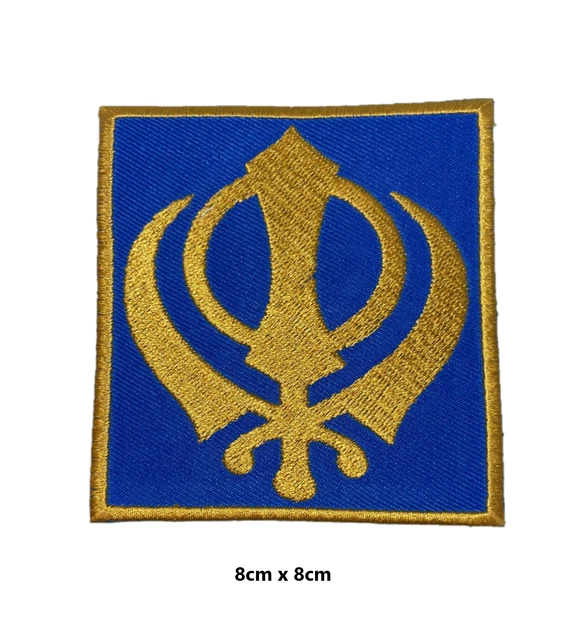 SÍMBOLO SIKH KHANDA Bordado Parche/Insignia Plancha de coser en Parches ... SÍMBOLO SIKH KHANDA Bordado Parche/Insignia Plancha de coser en Parches ...