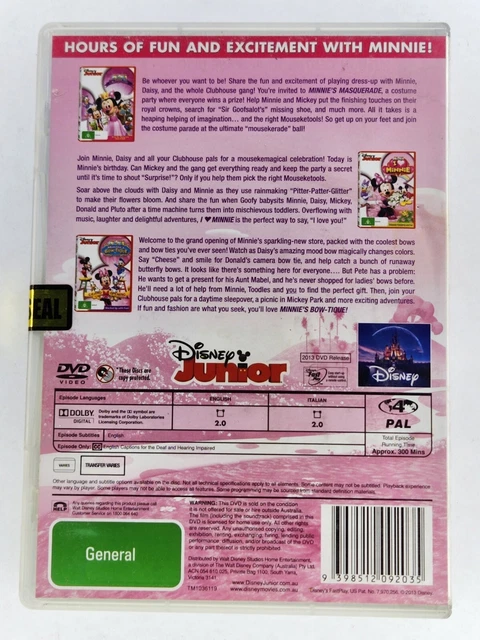 MICKEY MOUSE CLUBHOUSE Minnie's Masquerade/I Love Minnie/Minnie's Bow ...