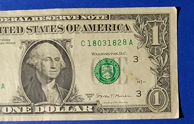 FANCY SERIAL NUMBER 1 dollar bill 2017A TOMBSTONE NOTE 1803 to 1828 $4. ...