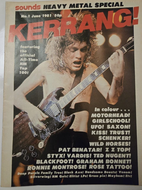 KERRANG! MAGAZINE NO. 1 June 1981 First Issue AC/DC Angus Young Ozzy ...