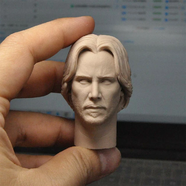 BLANK 1/12 SCALE Killer God Keanu Reeves Head Sculpt Unpainted Fit 6 ...