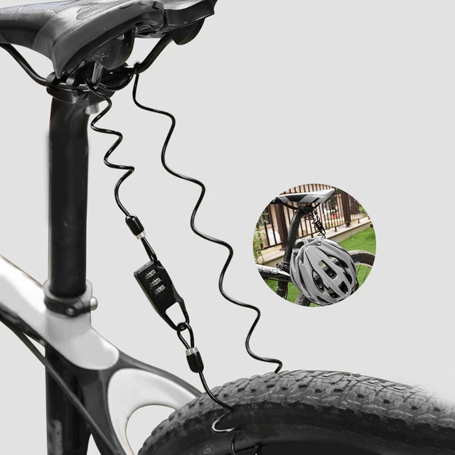 SECURITY CABLE LOCK for Motorcycle Helmets and Bicycles Compact Design ...