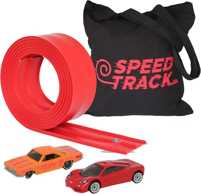 SPEED TRACK 6M Flexible Toy Car Track with 2 Diecast Cars and Storage ...