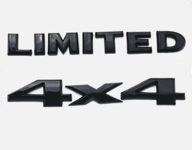 EMBLÈME NOIR 4X4 + logo LIMITÉ trunk badge autocollant plaque signalétique 3D... EUR 44,03 ...
