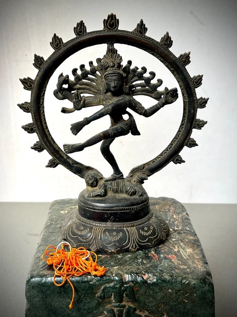 ANTIQUE BRONZE HINDU DEITY, NATARAJA, SHIVA LORD OF DANCE. CAST BRONZE ...