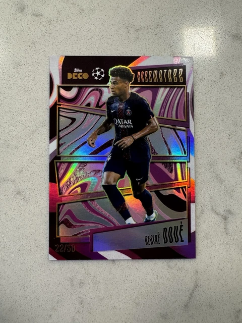 2025/26 TOPPS DECO UCC Desire Doue Razzmatazz /50 Purple - PSG SP £21. ...