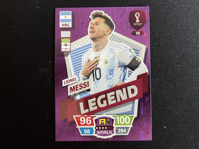 PANINI FIFA WORLD Cup Qatar 2022 Adrenalyn XL - 19 Lionel Messi Legend ...