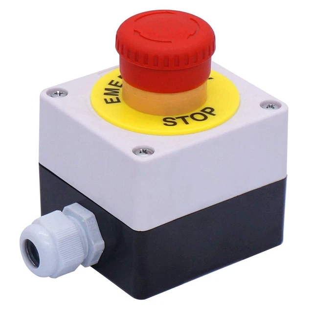 EMERGENCY STOP PUSH Button Switch Station Red Mushroom Self Locking ...