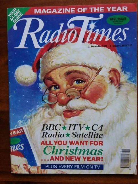 TV TIMES CHRISTMAS Magazine 1991 - New Years 1992 Vintage Xmas David ...