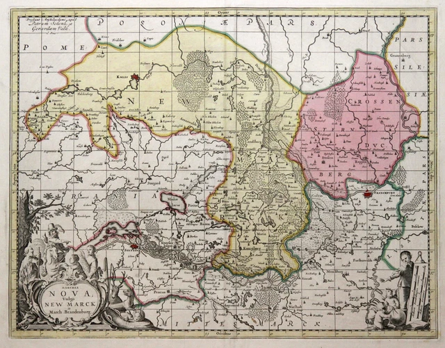 NEUMARK NOWA MARCHIA Original Kupferstich Landkarte Janssonius 1700 EUR 300,00 - PicClick DE