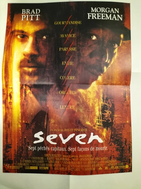 AFFICHE DE CINÉMA du film SEVEN David Fincher Brad Pitt Morgan Freeman Poster EUR 30,00 ...