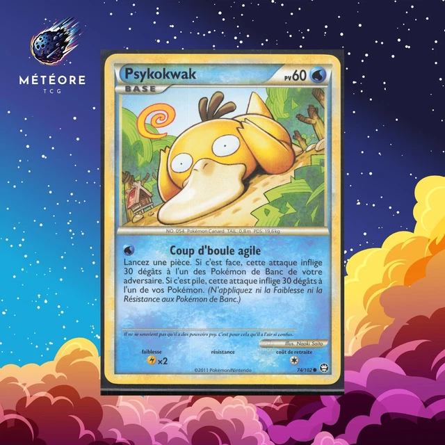 CARTE POKÉMON PSYKOKWAK 74/102 HGSS Triomphe Français EUR 3,50 ...