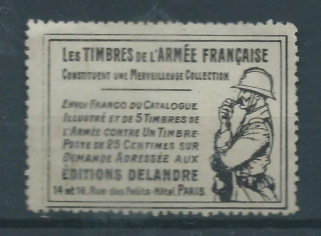 FRANCE VIGNETTE PUBLICITAIRE DELANDRE poster stamp wwi ww1 cinderella ...