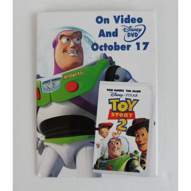 DISNEY PIXAR TOY Story 2 VHS & DVD Movie Promo Pin Button $14.14 ...